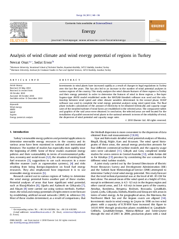 (PDF) Analysis of wind climate and wind energy potential of regions in ...