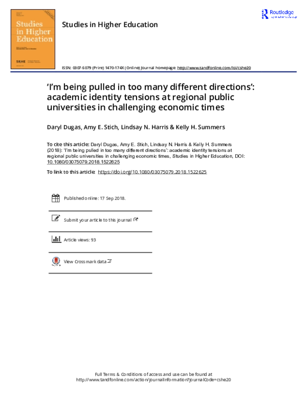 (PDF) ‘I’m being pulled in too many different directions’: academic ...