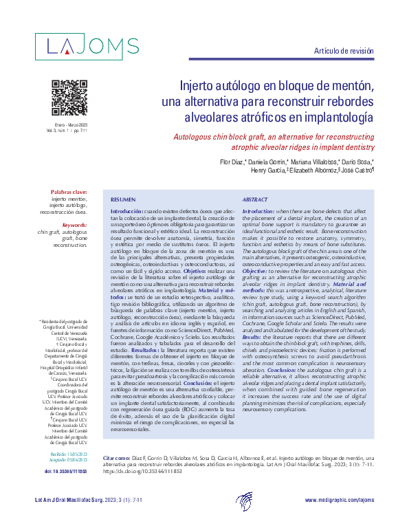 (PDF) Autologous chin block graft, an alternative for reconstructing ...