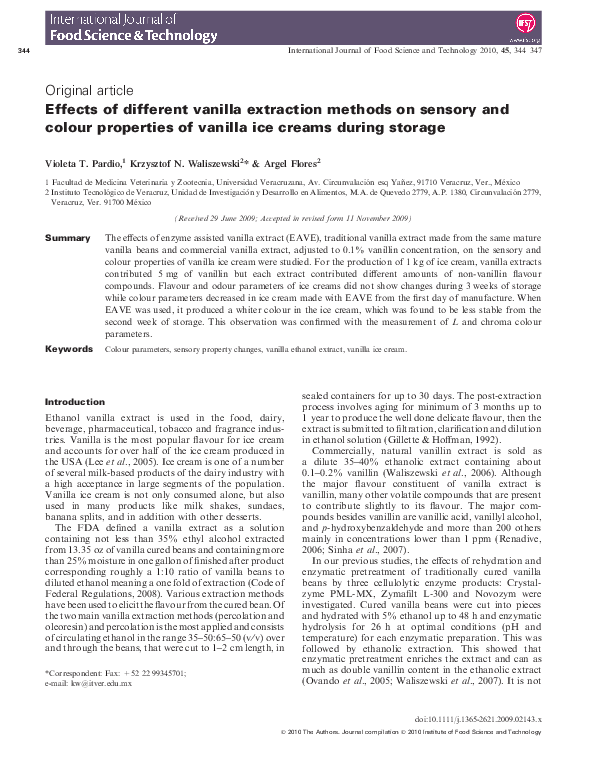 (PDF) Effects of different vanilla extraction methods on sensory and ...