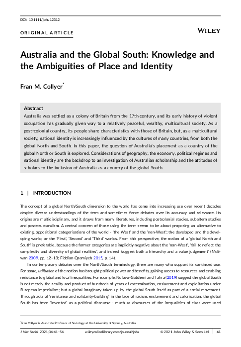 (PDF) Australia and the Global South: Knowledge and the Ambiguities of ...