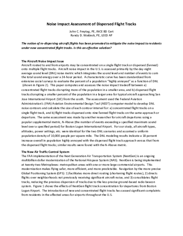 (PDF) Noise Impact Assessment of Dispersed Flight Tracks