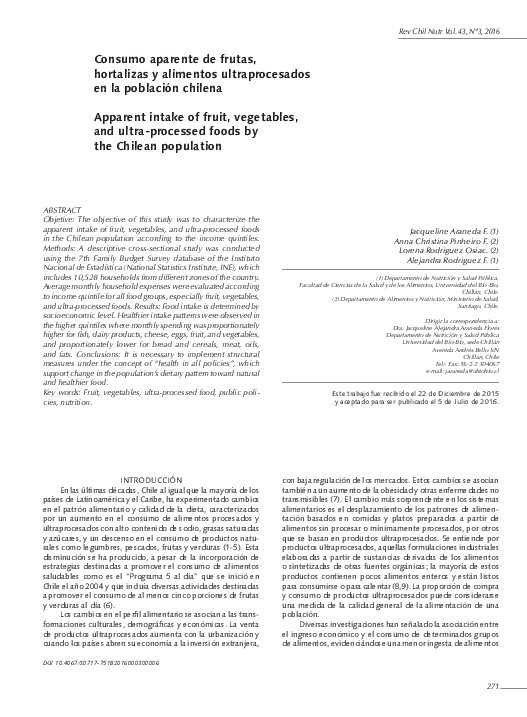 (PDF) Consumo Aparente De Frutas, Hortalizas y Alimentos ...