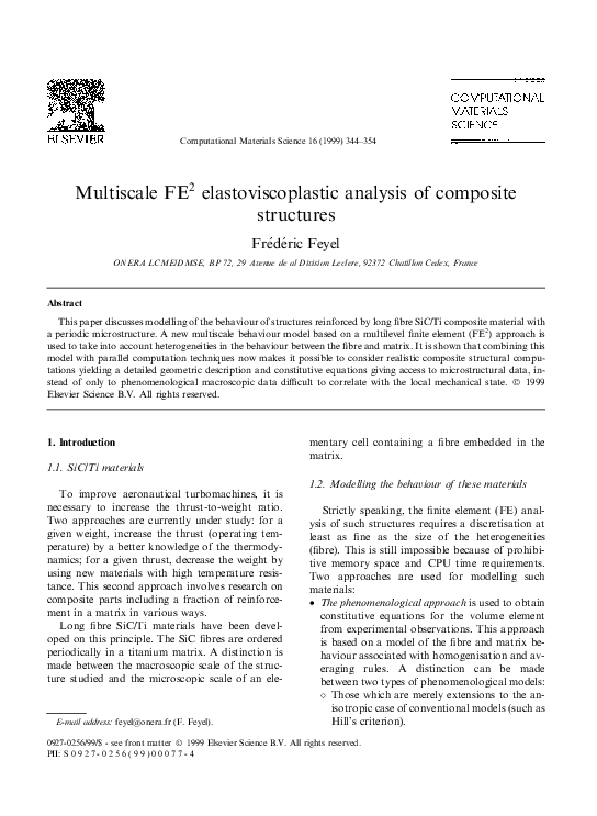 (PDF) Multiscale FE2 elastoviscoplastic analysis of composite structures