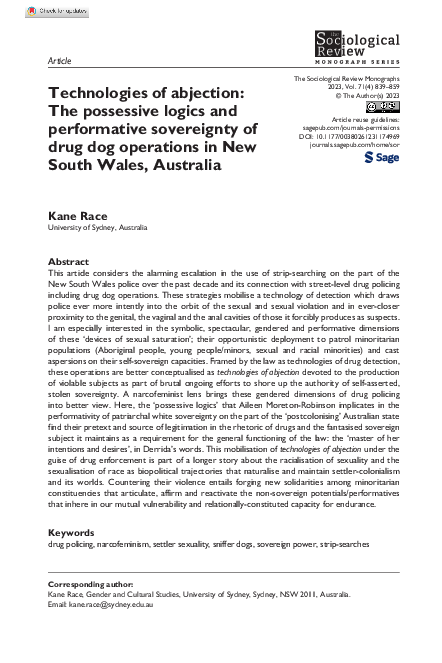 (PDF) Technologies of abjection: The possessive logics and performative ...