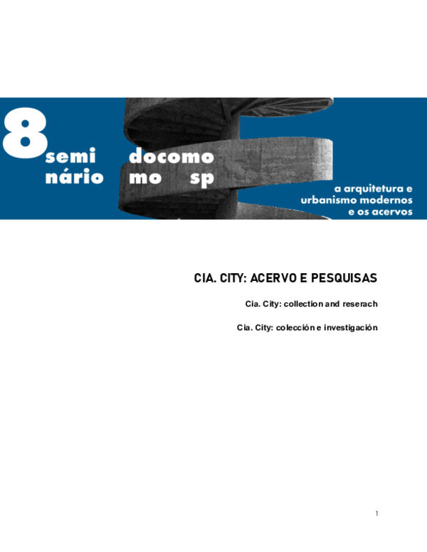 (PDF) CIA. CITY: ACERVO E PESQUISAS