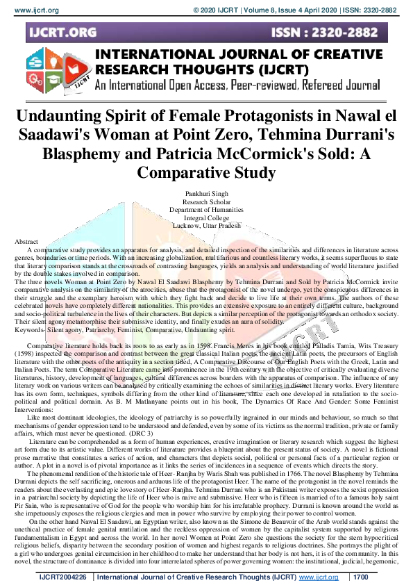 (PDF) Undaunting Spirit of Female Protagonists in Nawal el Saadawi's ...
