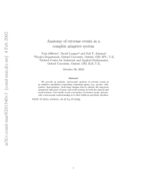 (PDF) Anatomy of extreme events in a complex adaptive system