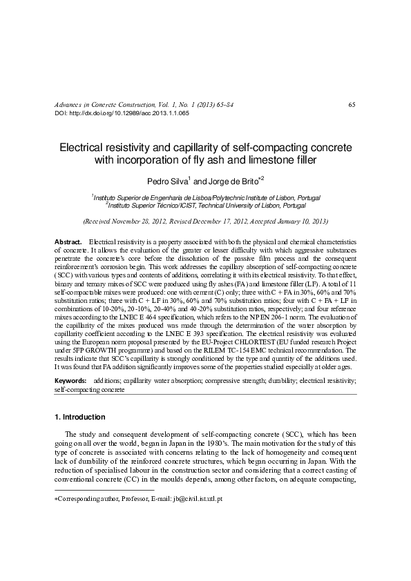 (PDF) Electrical resistivity and capillarity of self-compacting ...