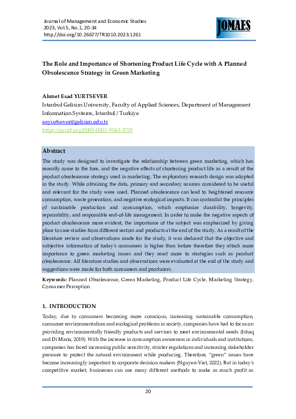 (PDF) The Role and Importance of Shortening Product Life Cycle with A ...