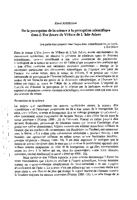 (PDF) De la perception de la science à la perception scientifique dans ...