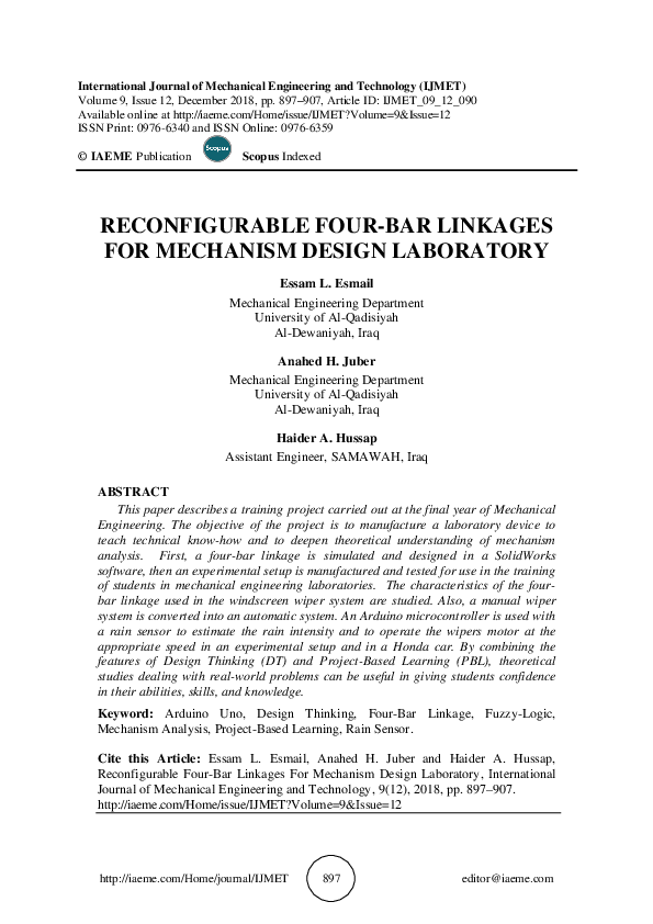 (PDF) Reconfigurable Four for Mechanism Design