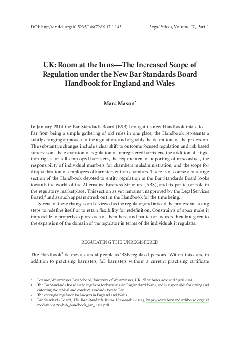 (PDF) UK: Room at the Inns—The Increased Scope of Regulation under the ...