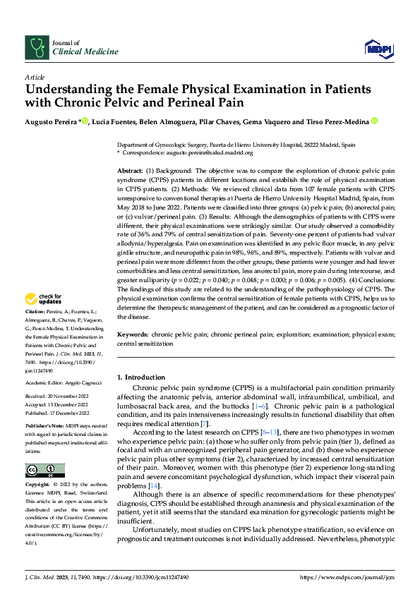 (PDF) Understanding the Female Physical Examination in Patients with ...
