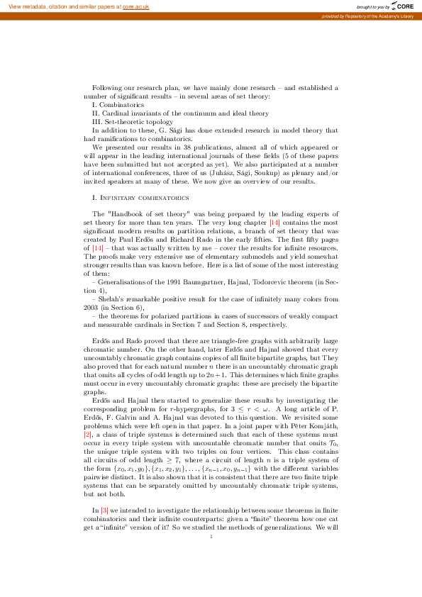 (PDF) Halmazelmélet; Partíció kalkulus, Végtelen gráfok elmélete= Set Theory; Partition Calculus ...