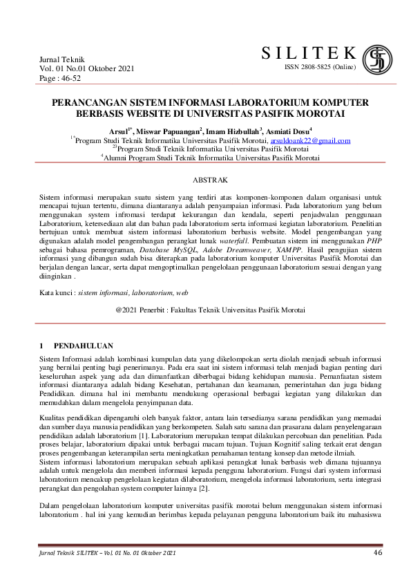 (PDF) Perancangan Sistem Informasi Laboratorium Komputer Berbasis ...