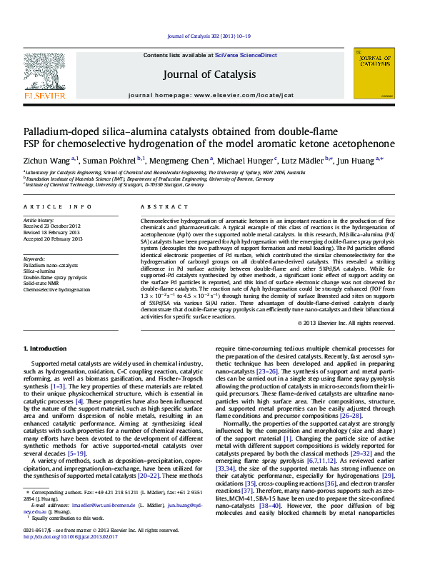 (PDF) Palladium-doped silica–alumina catalysts obtained from double ...