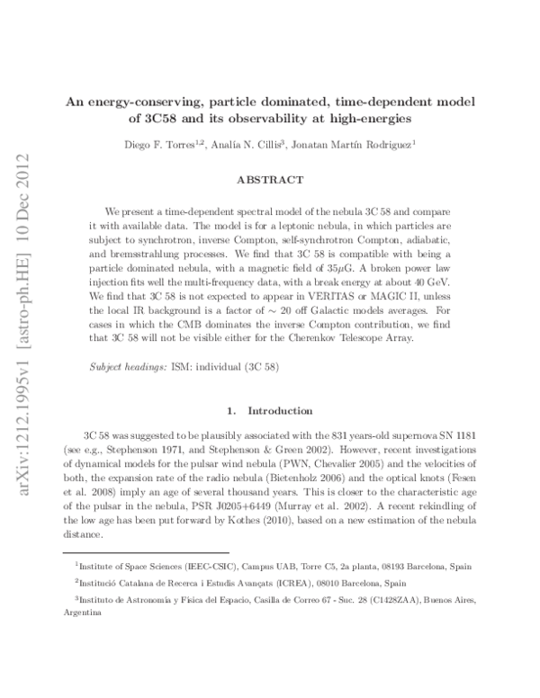 (PDF) An Energy-Conserving, Particle-Dominated, Time-Dependent Model of ...