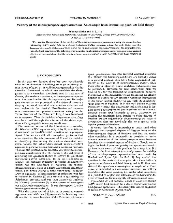 (PDF) Validity of the minisuperspace approximation: An example from interacting quantum field theory