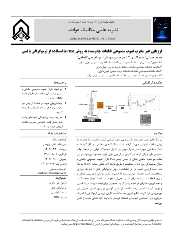 (PDF) Non-destructive Evaluation of Artificial Defects in FDM Printed ...