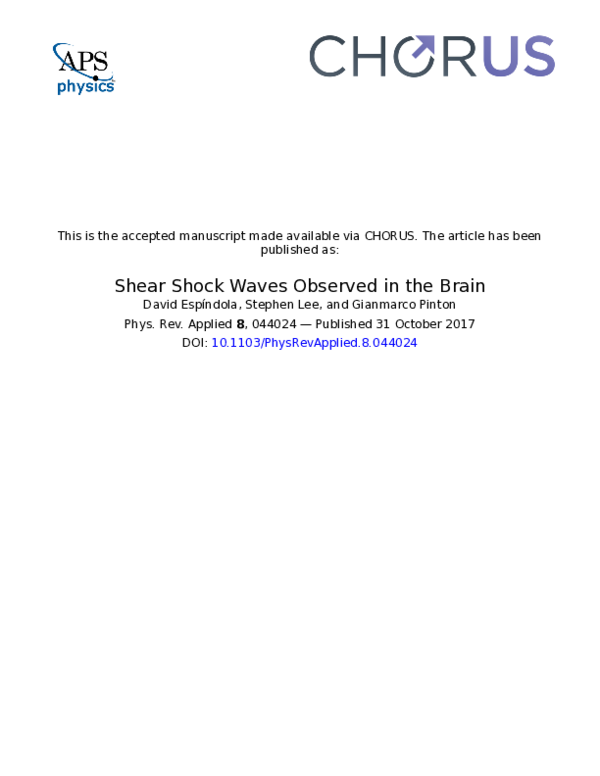 (PDF) Modeling Ultrasound Propagation in the Moving Brain: Applications ...