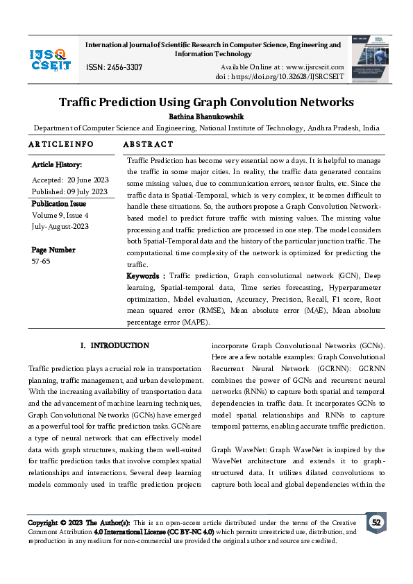 Pdf Traffic Prediction Using Graph Convolution Networks 2061