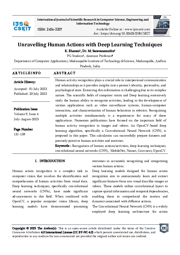 (PDF) Unravelling Human Actions with Deep Learning Techniques