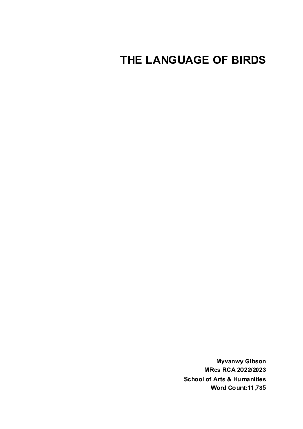 (PDF) THE LANGUAGE OF BIRDS