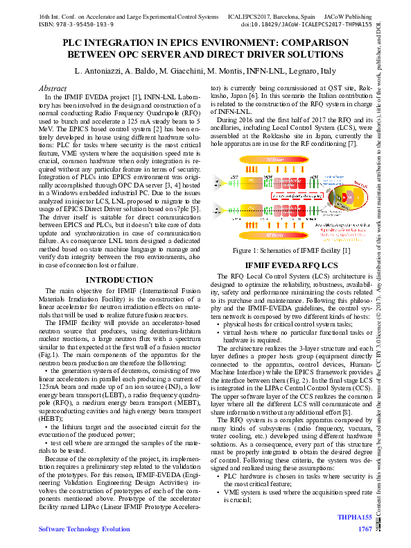 (PDF) PLC Integration in EPICS Environment: Comparison Between OPC ...