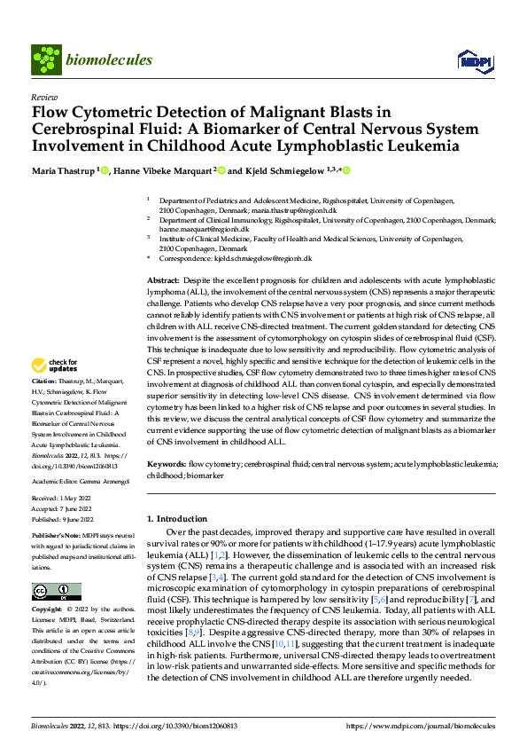 (PDF) Flow Cytometric Detection of Malignant Blasts in Cerebrospinal ...