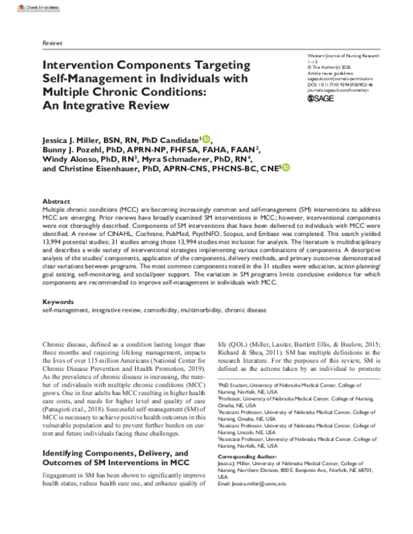 (PDF) Intervention Components Targeting Self-Management in Individuals ...