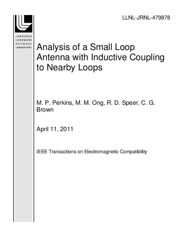 (PDF) Analysis of a Small Loop Antenna With Inductive Coupling to ...
