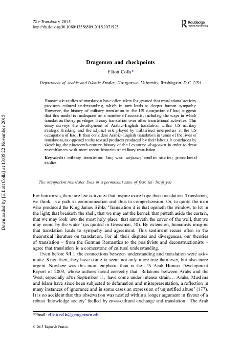 (PDF) Dragomen and checkpoints