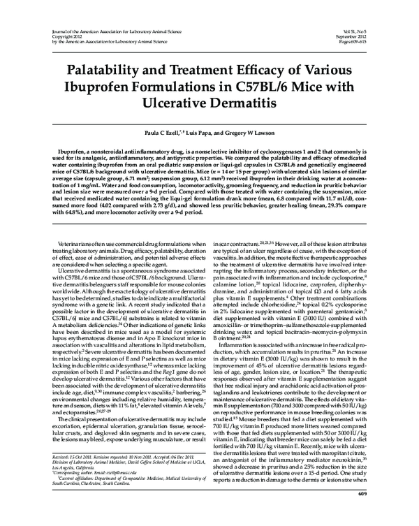 (PDF) Palatability and treatment efficacy of various ibuprofen ...