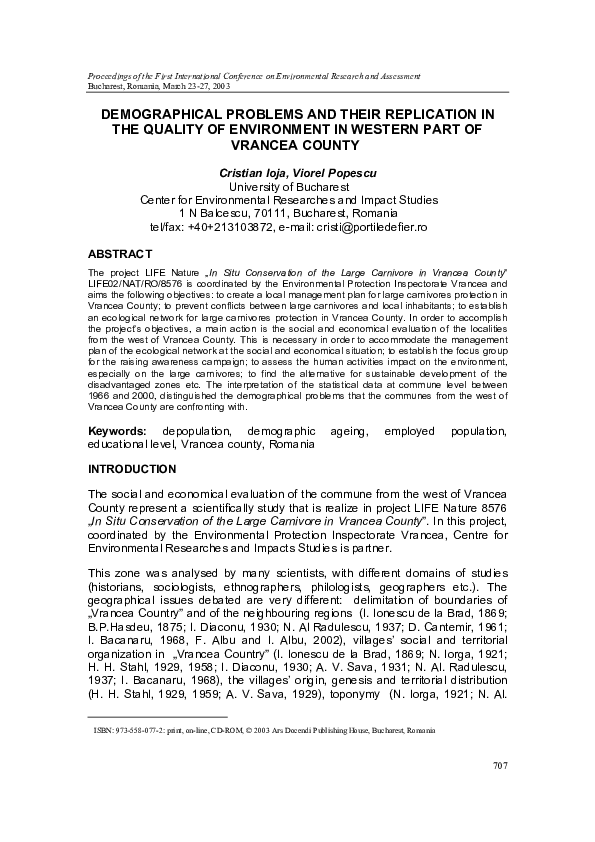 (PDF) Demographical Problems and their replication in the Quality of ...