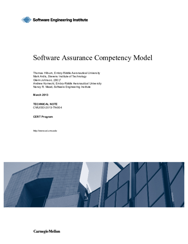 (PDF) Software Assurance Competency Model