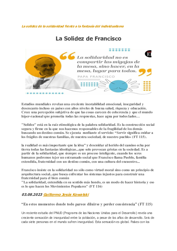 (PDF) La solidez de Francisco