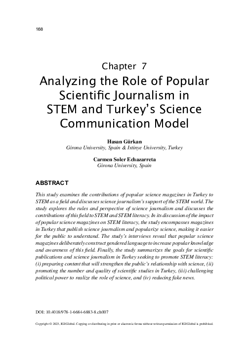 (PDF) Analyzing the Role of Popular Scientific Journalism in STEM and ...