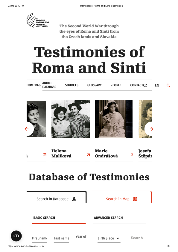(PDF) Testimonies of Roma and Sinti. The Second World War through the ...
