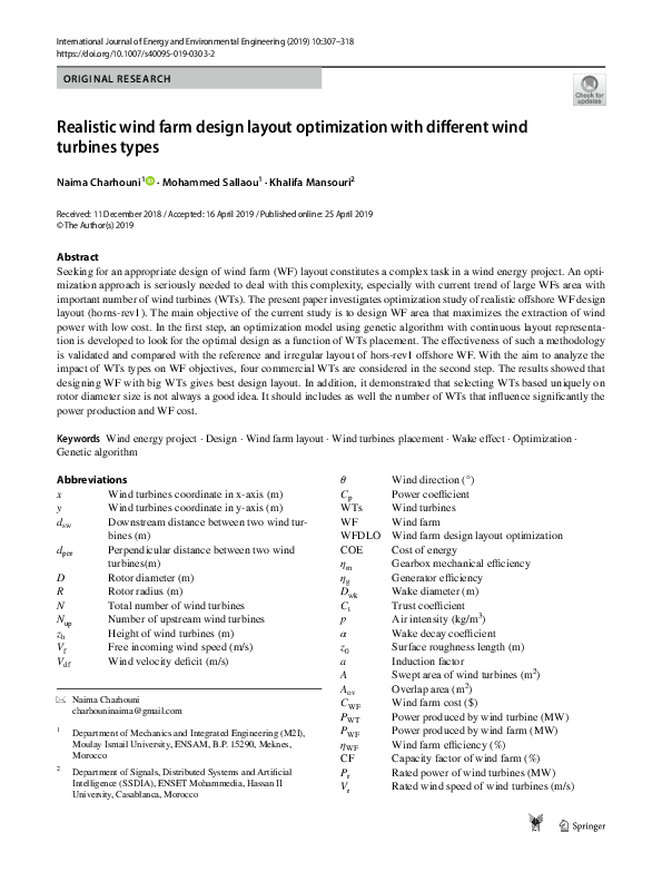 (PDF) Realistic wind farm design layout optimization with different wind turbines types