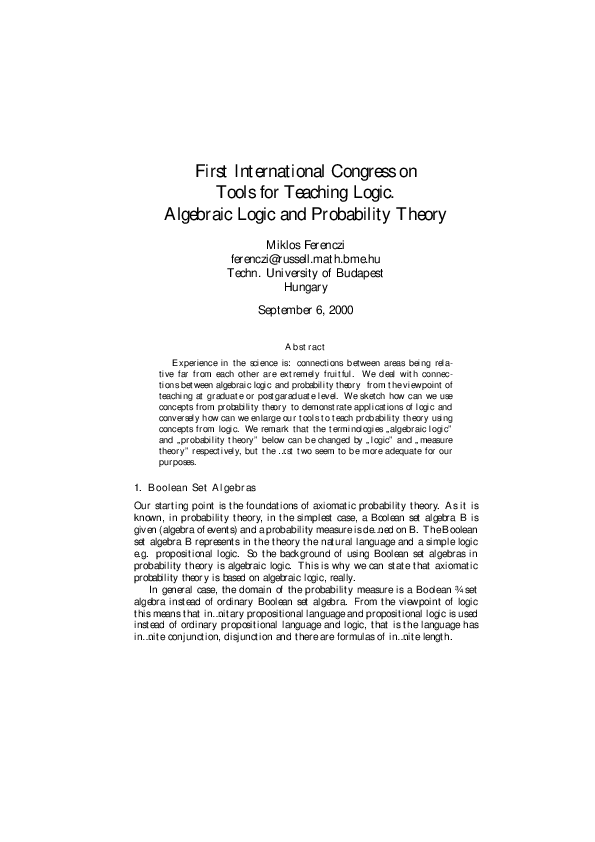 (PDF) First International Congress on Tools for Teaching Logic ...