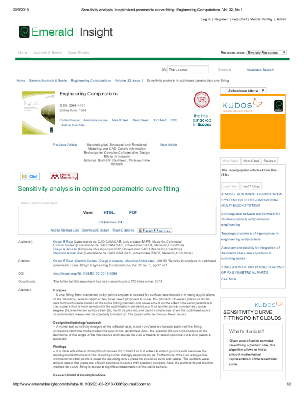 Pdf Sensitivity Analysis In Curve Fitting Parameters