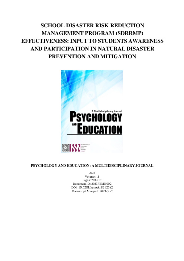 (PDF) School Disaster Risk Reduction Management Program (SDRRMP ...