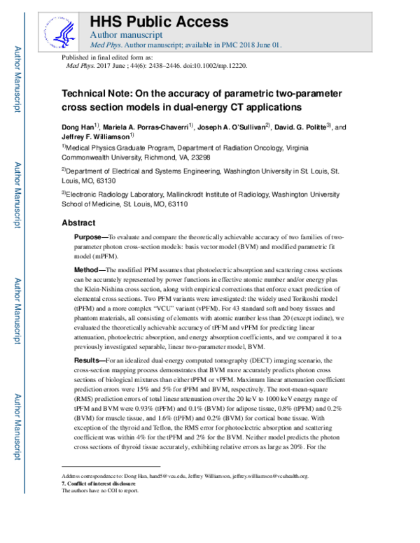 (PDF) Technical Note: On the accuracy of parametric two-parameter cross ...