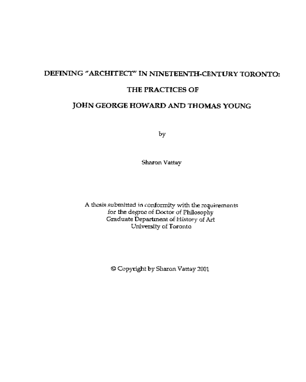 (PDF) Defining architect in nineteenth-century Toronto, the practices ...