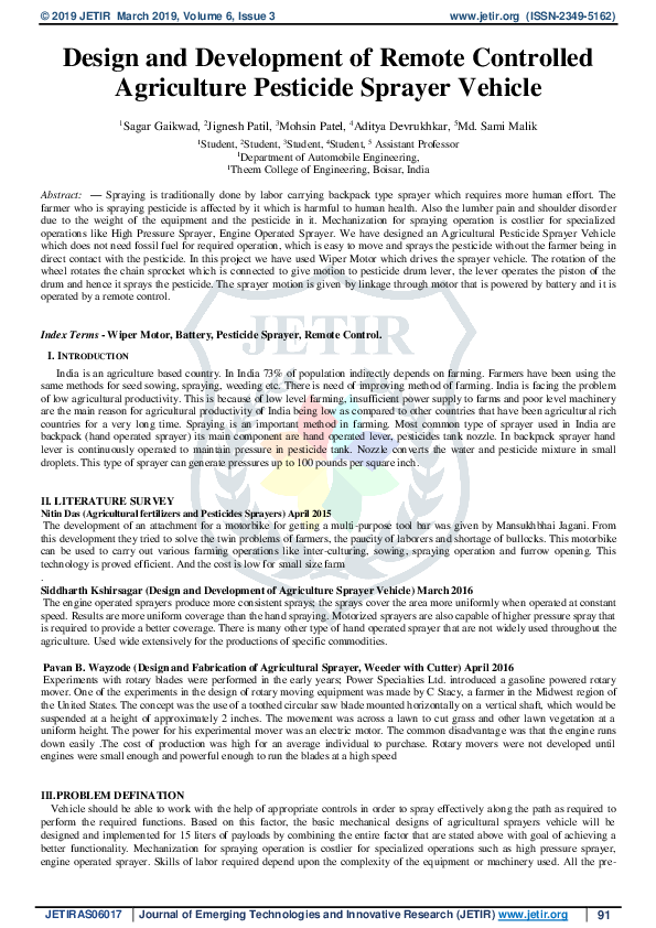 (PDF) Design and Development of Remote Controlled Agriculture Pesticide ...