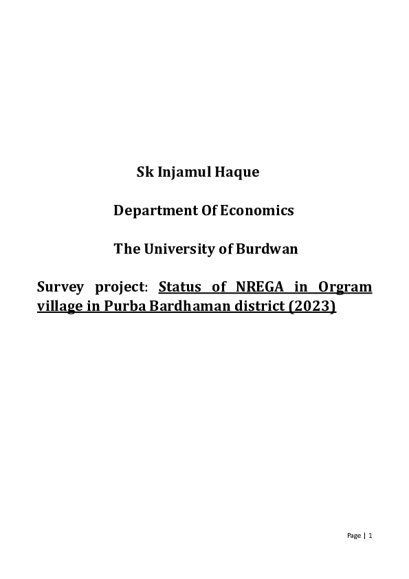 (PDF) Mnrega research In Orgram by Sk Injamul Haque