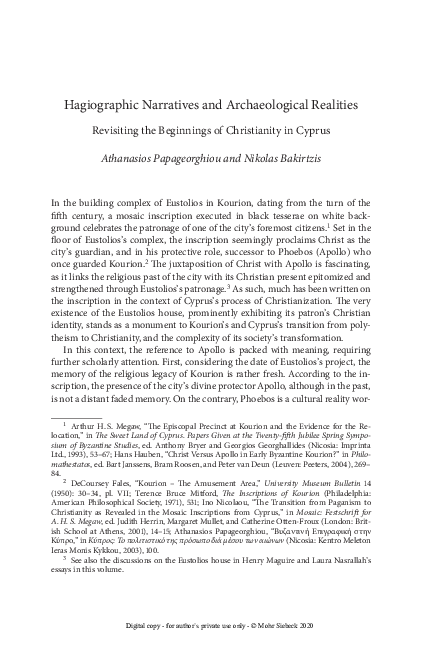 (PDF) Hagiographic Narratives and Archaeological Realities: Revisiting ...