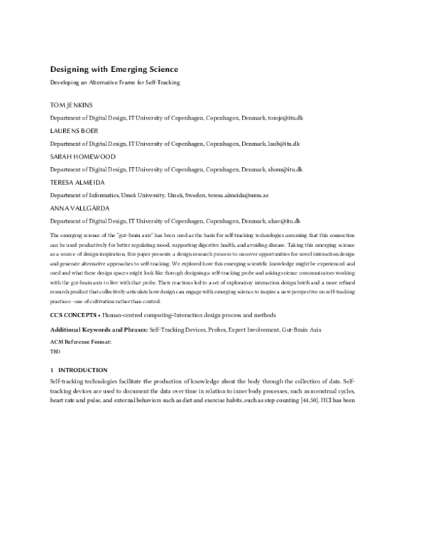 (PDF) Designing with Emerging Science