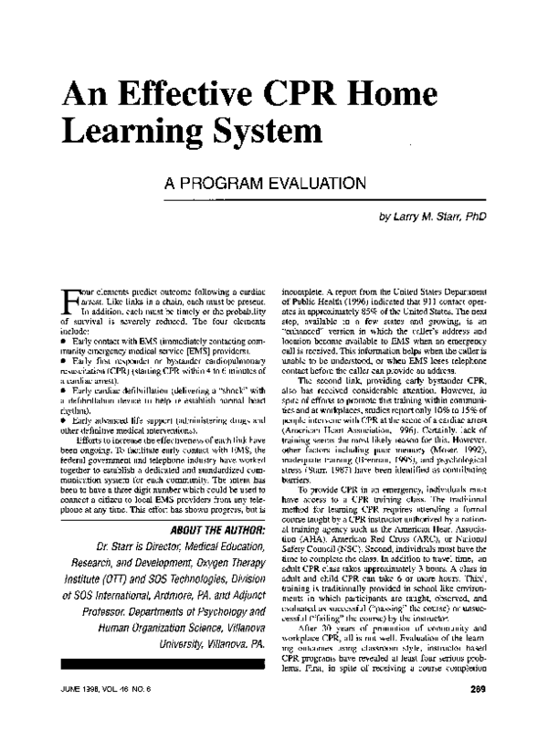 (PDF) An Effective CPR Home Learning System